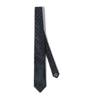 Brunello Cucinelli Silk Geometric Tie - Blue
