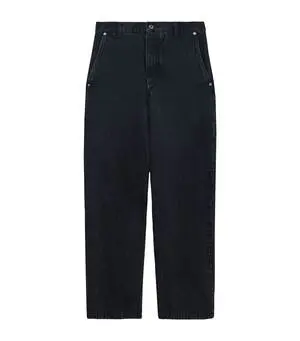 Loewe Straight Leg Jeans With Suede Trim