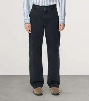 Loewe Straight Leg Jeans With Suede Trim