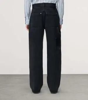 Loewe Straight Leg Jeans With Suede Trim