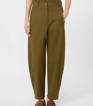 Max Mara Stretch-cotton Barrel Leg Trousers