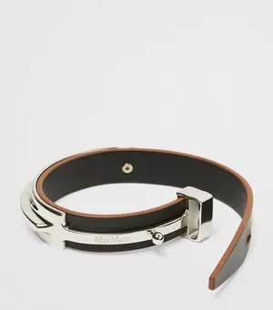 Max Mara Leather And Metal Cuff Bracelet