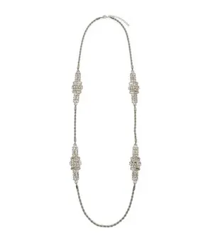 Marina Rinaldi Embellished Torchon Chain Necklace - Clear