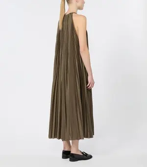 Max Mara Pleated Halterneck Midi Dress