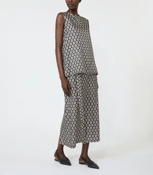 Max Mara Silk Geometric Print Blouse