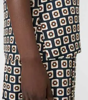 Max Mara Silk Geometric Print Blouse