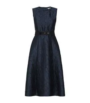 Max Mara Crystal Jacquard Midi Dress
