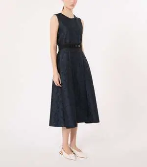 Max Mara Crystal Jacquard Midi Dress