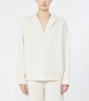 Max Mara Hooded V-neck Sweatshirt
