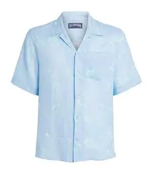 Vilebrequin Linen Bubble Turtle Print Charli Shirt