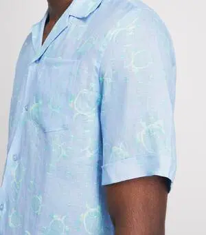 Vilebrequin Linen Bubble Turtle Print Charli Shirt