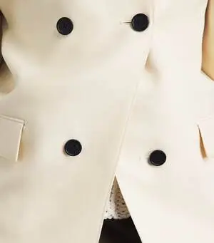 Khaite Wool-silk Rolo Double-breasted Blazer - Ivory