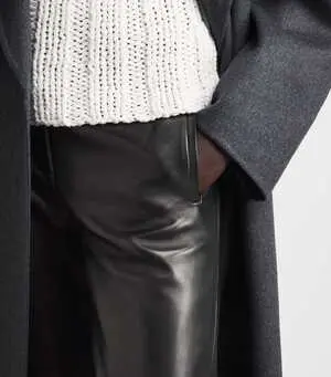 Khaite Mita Leather Trousers - Black