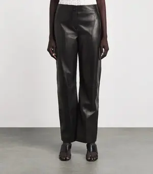 Khaite Mita Leather Trousers - Black