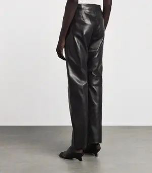 Khaite Mita Leather Trousers - Black