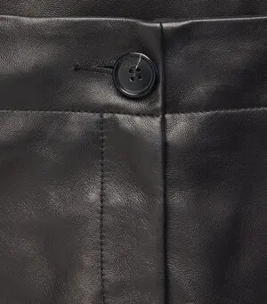 Khaite Mita Leather Trousers - Black