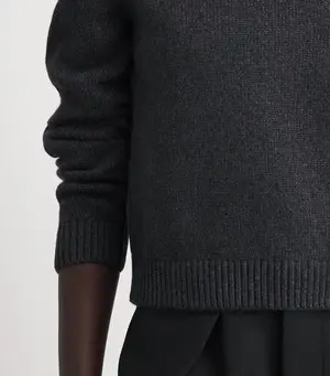 Khaite Leta Cashmere Crew Neck Cropped Sweater