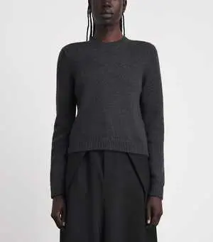 Khaite Leta Cashmere Crew Neck Cropped Sweater