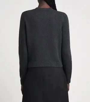 Khaite Leta Cashmere Crew Neck Cropped Sweater