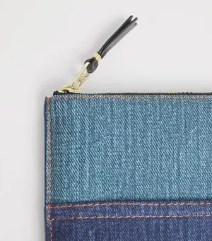 Play Comme Des Garcon Lambskin Denim-patch Wallet
