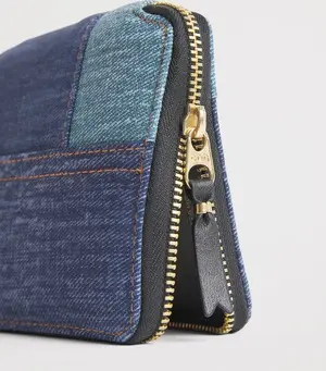 Play Comme Des Garcon Lambskin Denim-patch Bifold Wallet
