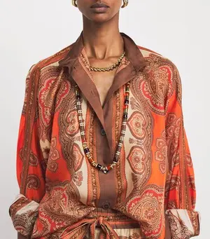 Zimmermann Silk Mahon Paisley Print Shirt