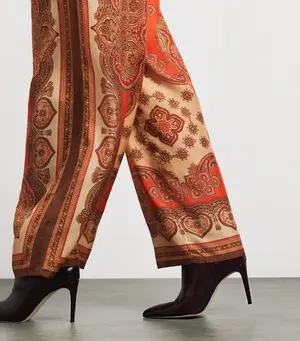 Zimmermann Silk Mahon Wide-leg Trousers - Orange