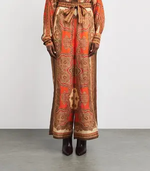 Zimmermann Silk Mahon Wide-leg Trousers - Orange