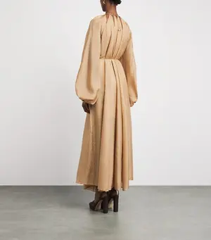 Zimmermann Mahon Silk Chain Detail Maxi Dress - Beige