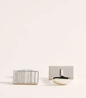 Paul Smith Mother-of-pearl Stripe Cufflinks - Silver