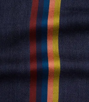 Paul Smith Virgin Wool-blend Central Stripe Scarf - Navy