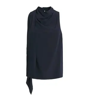 Rag & Bone Adela Silk Scarf Blouse - Blue