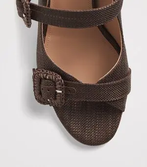 MALONE SOULIERS Raffia Kimmy Heeled Mules