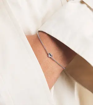ASTRID & MIYU Recycled Sterling Heart Charm Bracelet