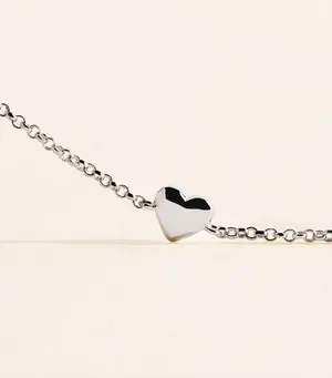 ASTRID & MIYU Recycled Sterling Heart Charm Bracelet