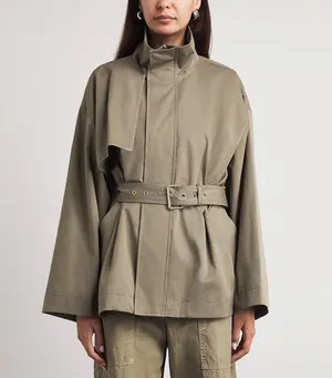 FRAME The Field Short Trench Coat - Green