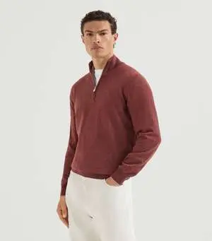 Brunello Cucinelli Cashmere Half-zip Sweater - Red