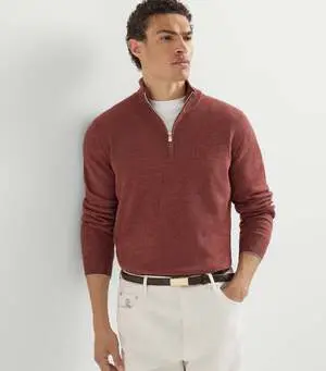 Brunello Cucinelli Cashmere Half-zip Sweater - Red
