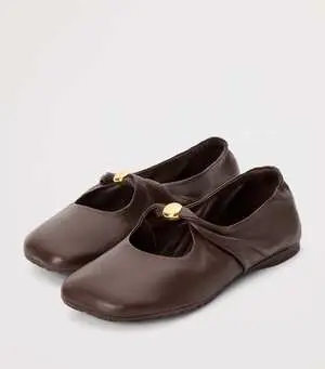 Loewe Leather Pebble Soft Ballet Flats - Black