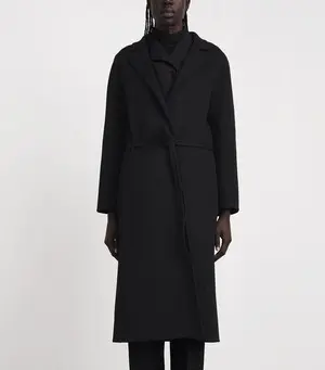 JIL SANDER Wool Belted Coat - Black