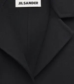 JIL SANDER Wool Belted Coat - Black