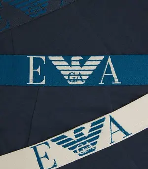 Emporio Armani Stretch-cotton Eagle Monogram Trunks