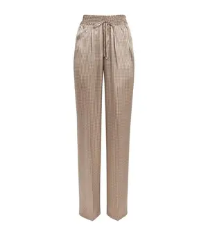 Kiton Silk Printed Pleated Trousers