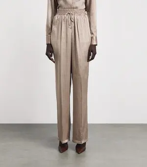 Kiton Silk Printed Pleated Trousers