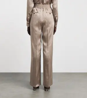 Kiton Silk Printed Pleated Trousers