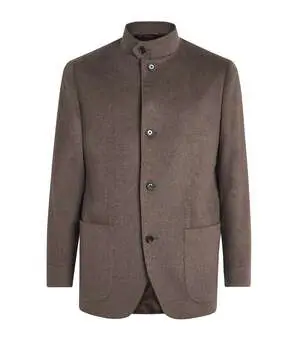 LARDINI Cashmere Jacket With Stand Collar