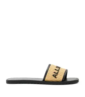 ALLSAINTS Raffia Hoxton Sliders - Black