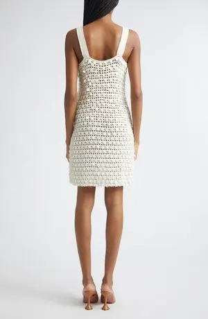 TOCCIN Lala Paillette Detail Open Stitch Cotton Minidress