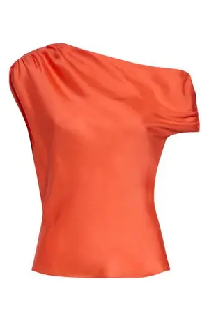 TOCCIN Veda One-shoulder Ruched Top - Flame