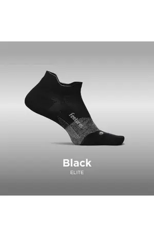 FEETURES Elite Light Cushion No-show Tab Athletic Ankle Socks - Deep Black